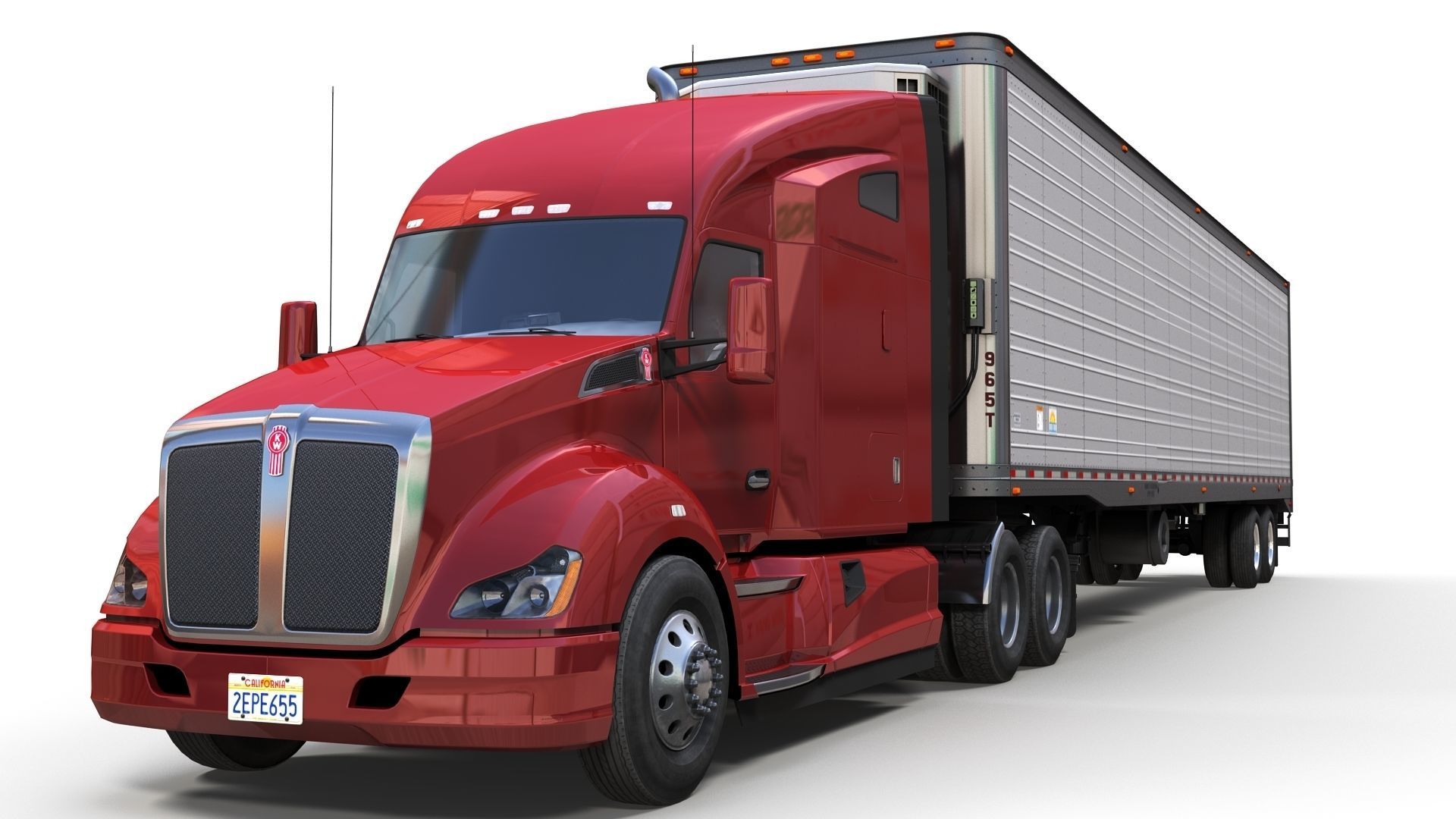 Kenworth T680 van trailer 3D model animated | CGTrader