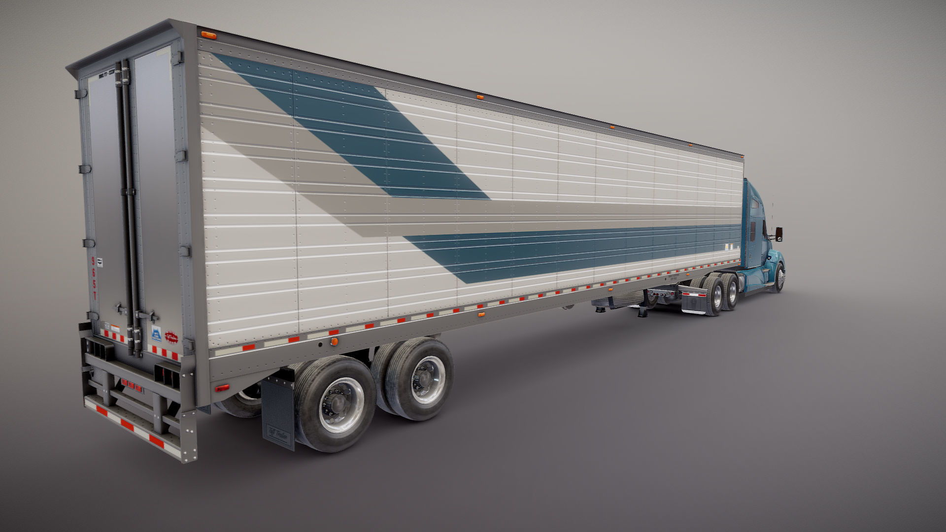 Kenworth T680 van trailer 3D model animated | CGTrader