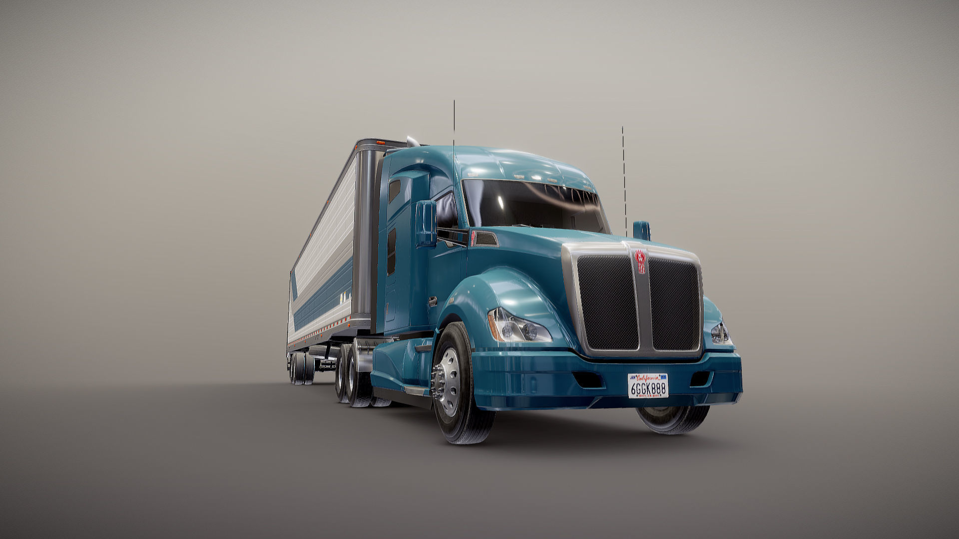Kenworth T680 van trailer 3D model animated | CGTrader