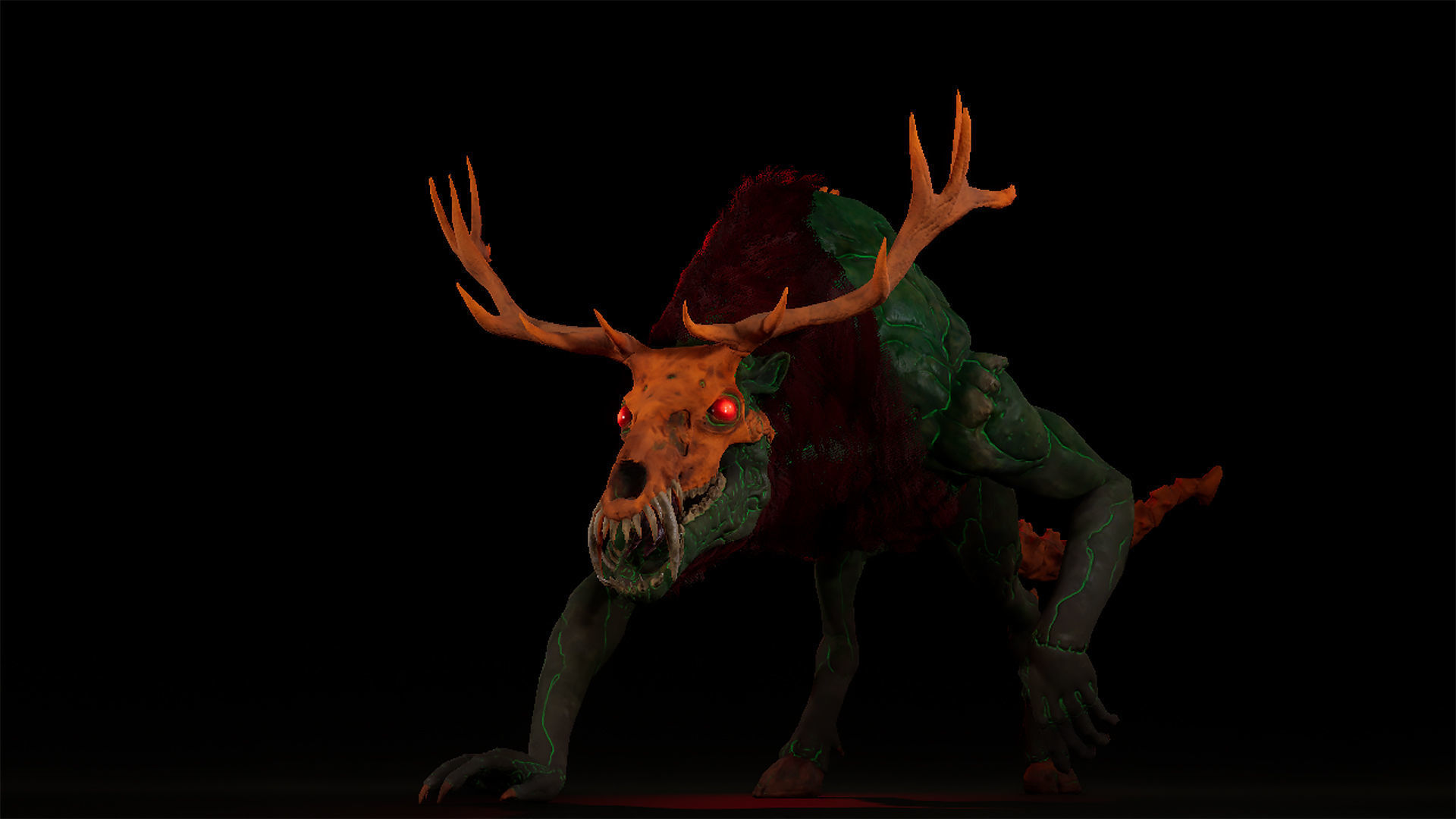 3D model Wendigo deer with antlers VR / AR / low-poly | CGTrader