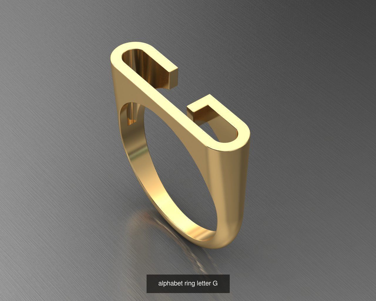 alphabet letter ring Collection | CGTrader