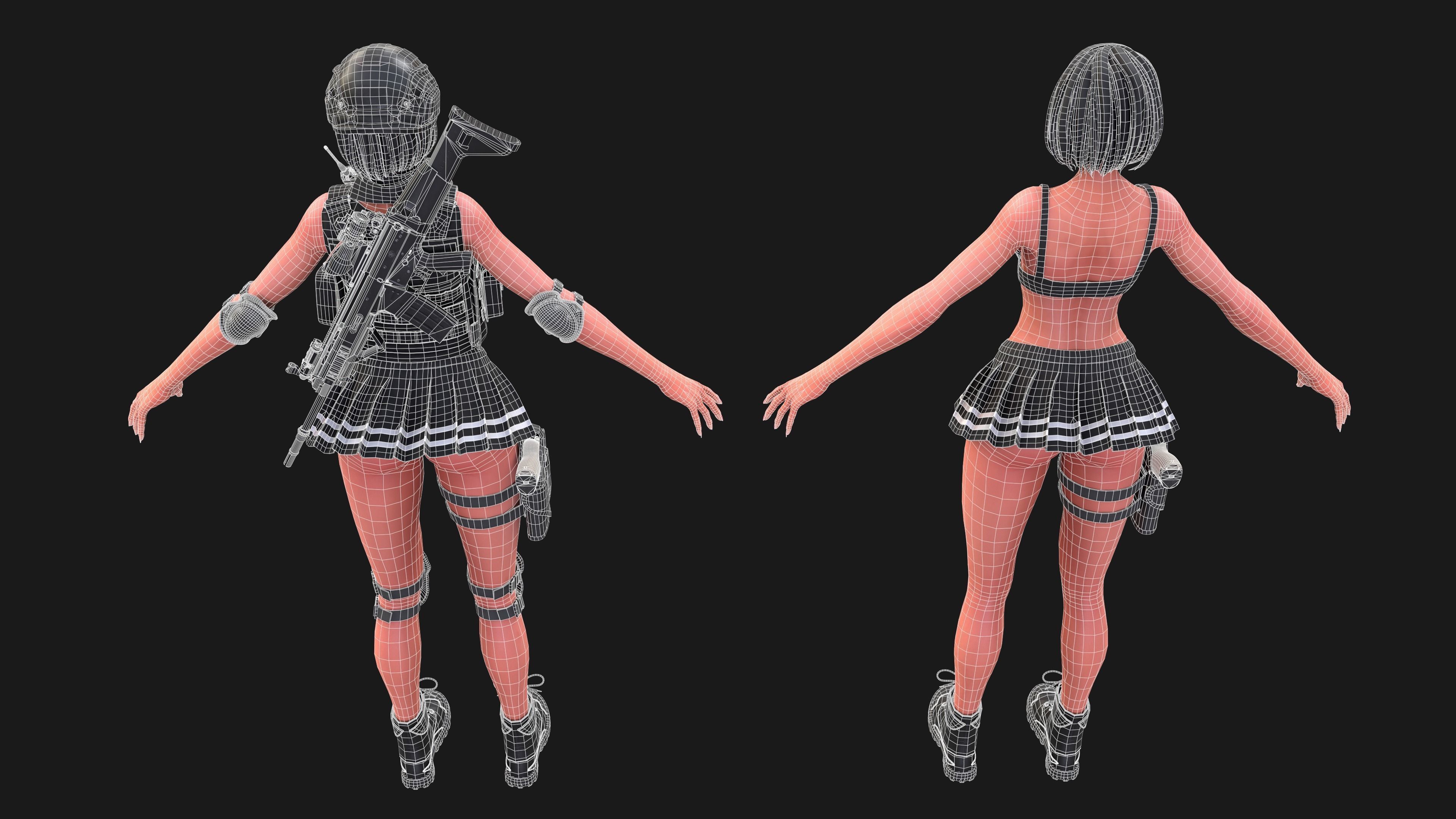 3D model Military Girl VR / AR / low-poly | CGTrader