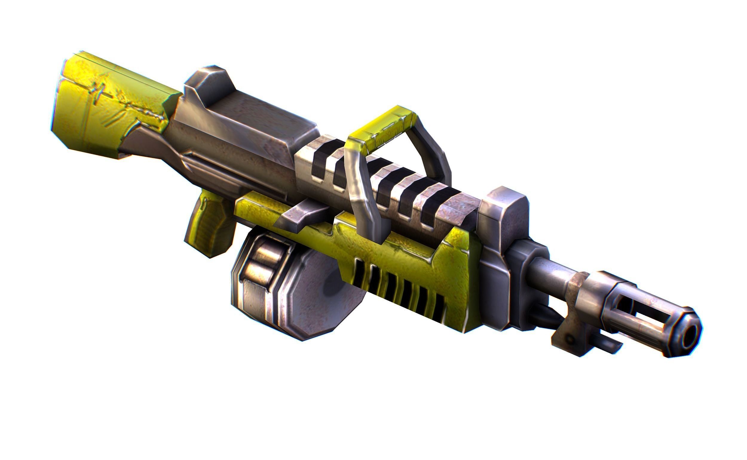 3D model Low Poly Sci-Fi Cartoon Assault Heavy Machine Gun VR / AR ...