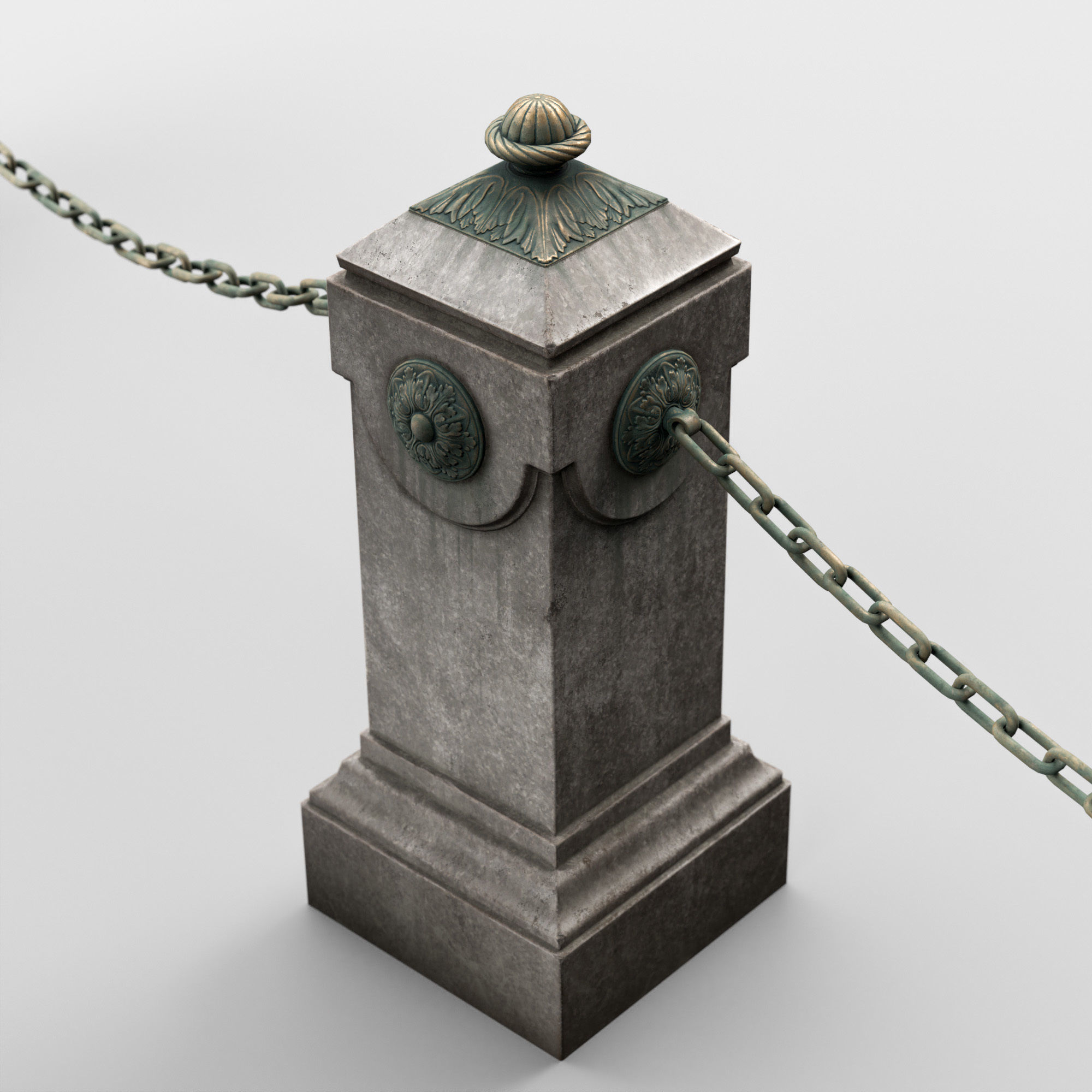 3D model Classic modular stone bollard VR / AR / low-poly | CGTrader