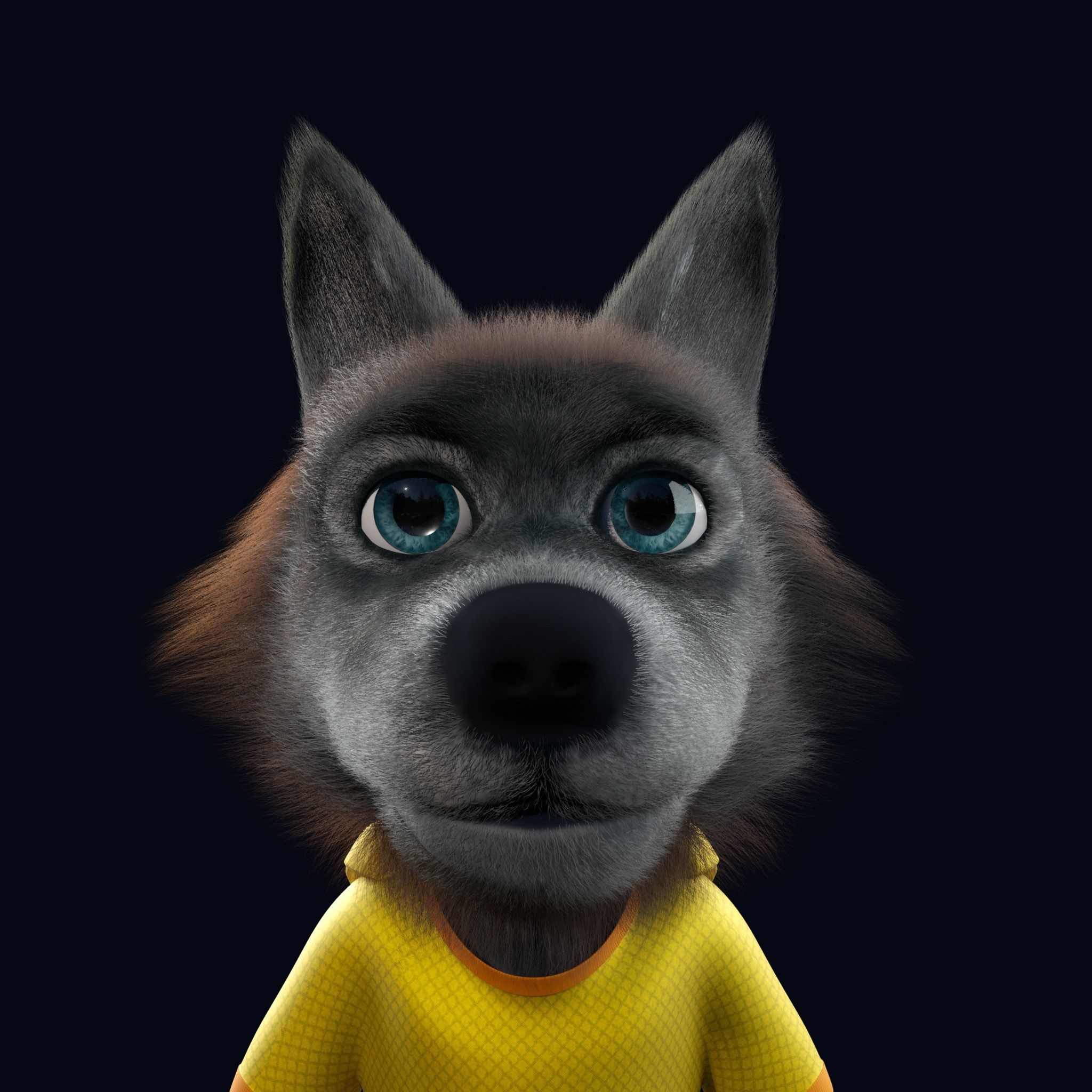 Cartoon Young Wolf Rigged 3D model rigged | CGTrader