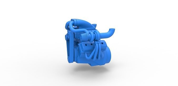 Twin turbo supercharged V8 Engine Version 3 Scale 1 to 25 3D model 3D ...