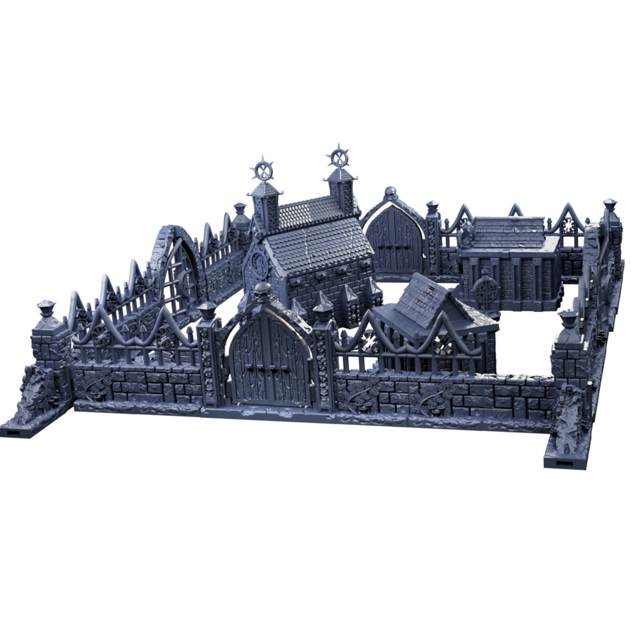 Modular Graveyard Walls Crypts Tombs Churches and Accessories 3D model ...