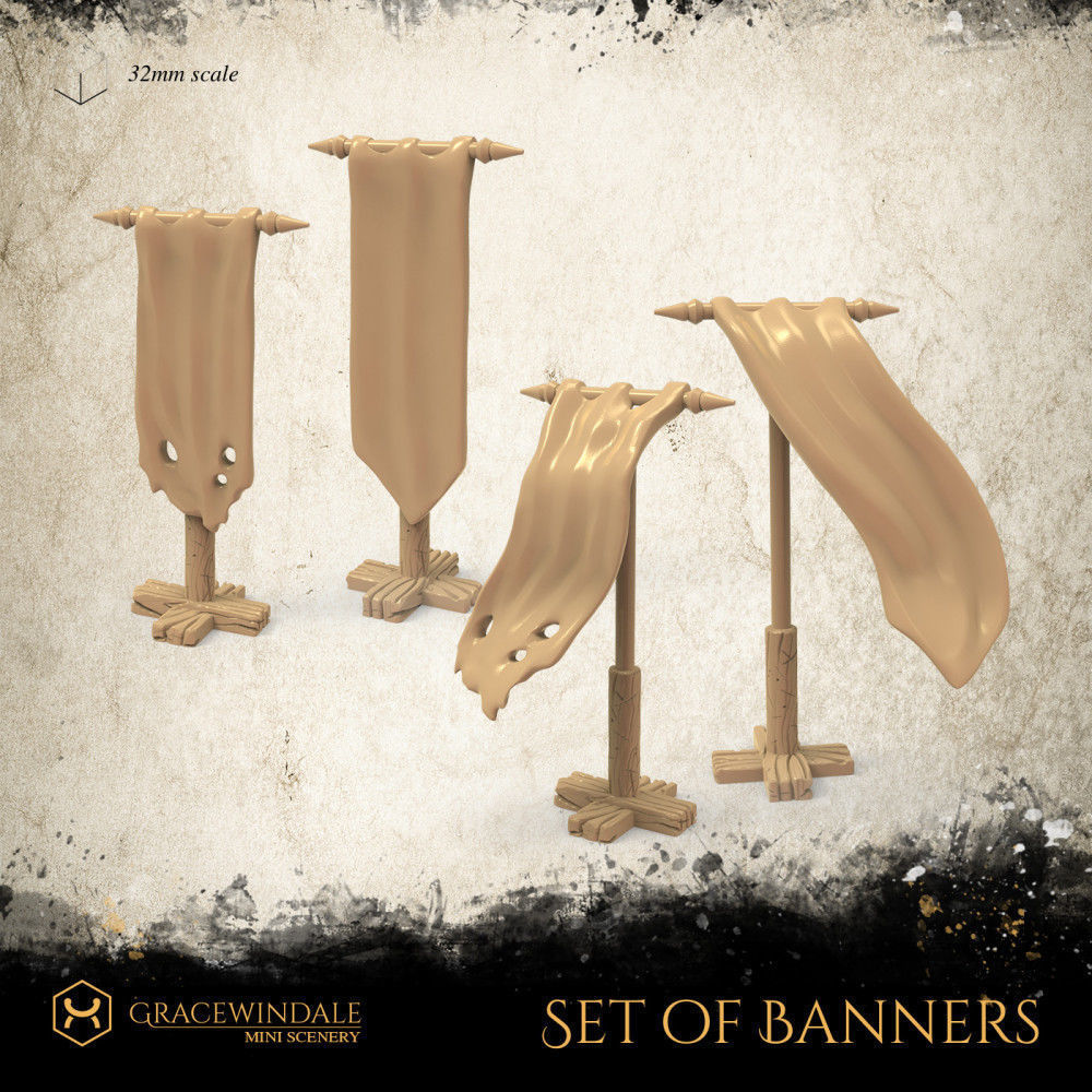 Set of Banners 3D model 3D printable | CGTrader