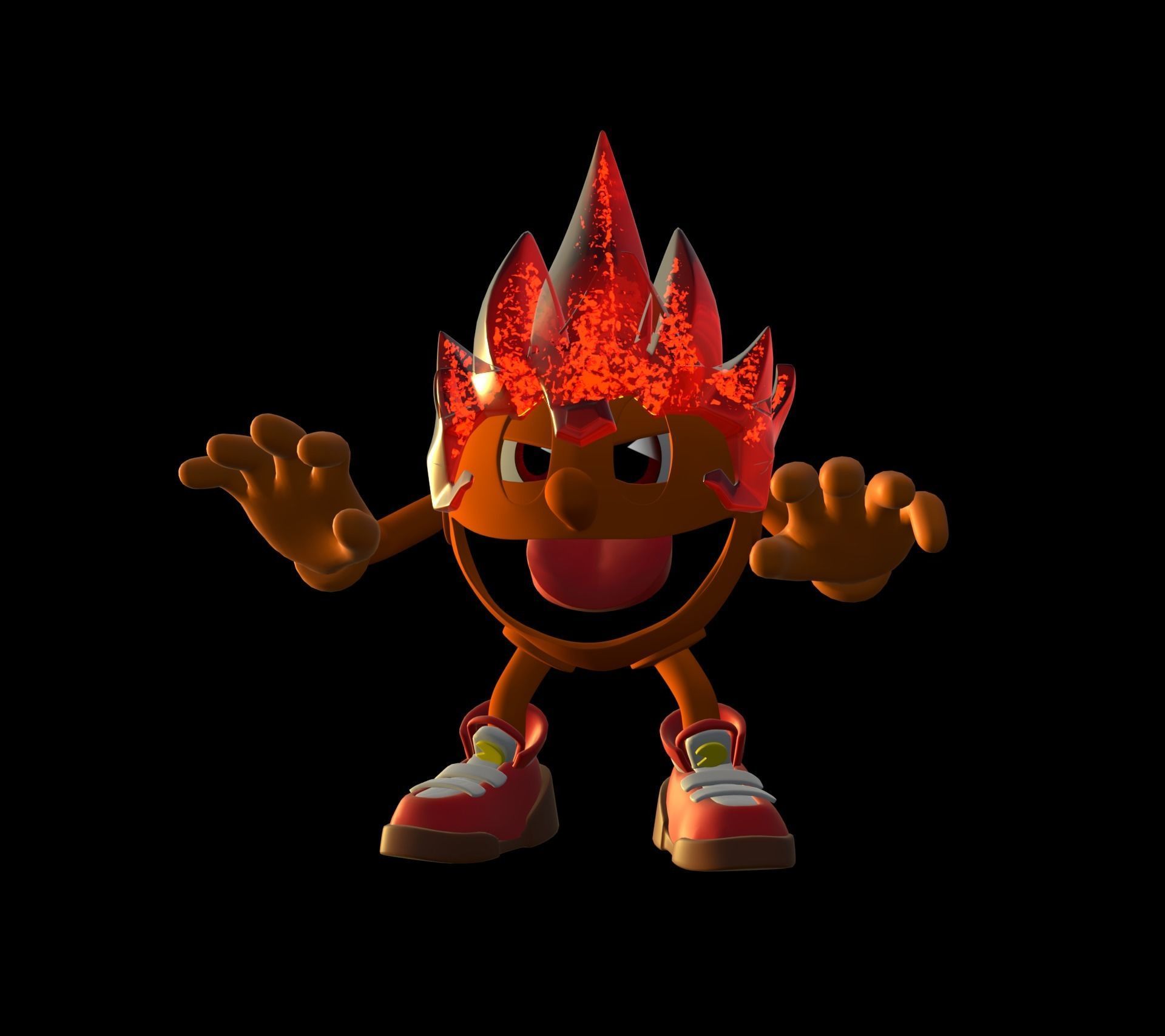 3D model Fire Pacman VR / AR / low-poly | CGTrader