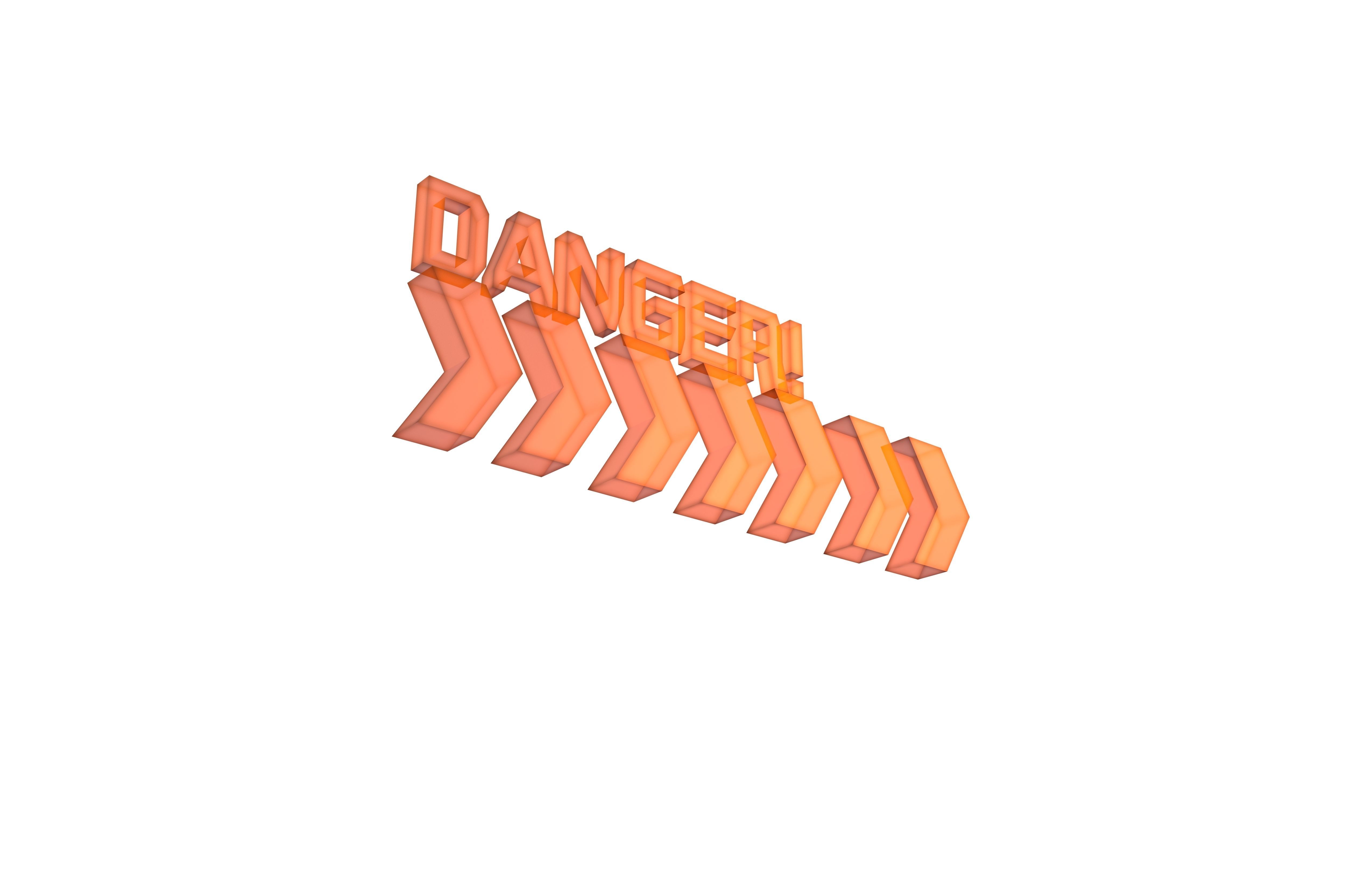 3D model Cyberpunk Future Danger Sign v2 023 VR / AR / low-poly | CGTrader