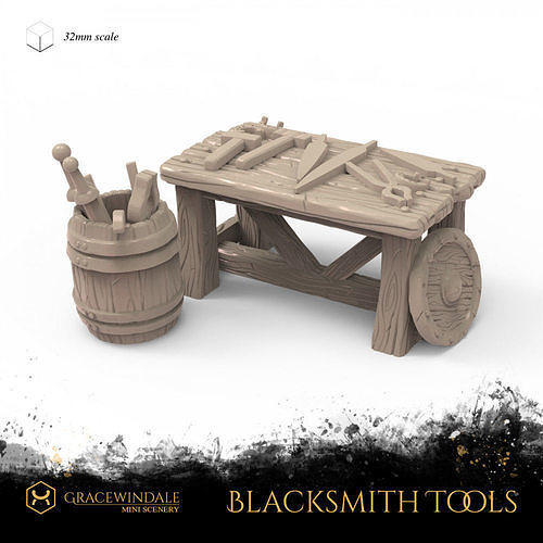 Blacksmith Tools 3D model 3D printable | CGTrader