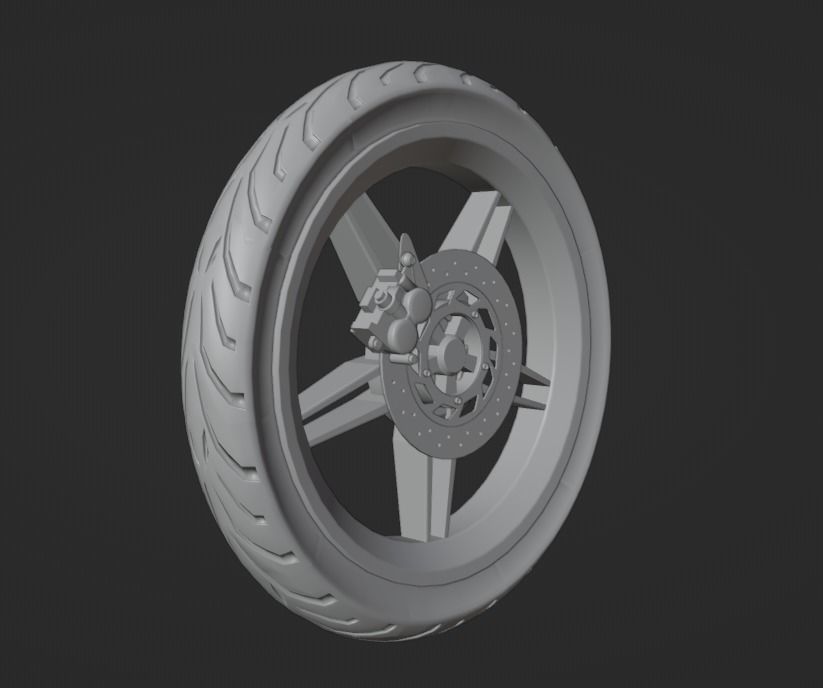 Sport motorcycle Wheel free 3D model | CGTrader