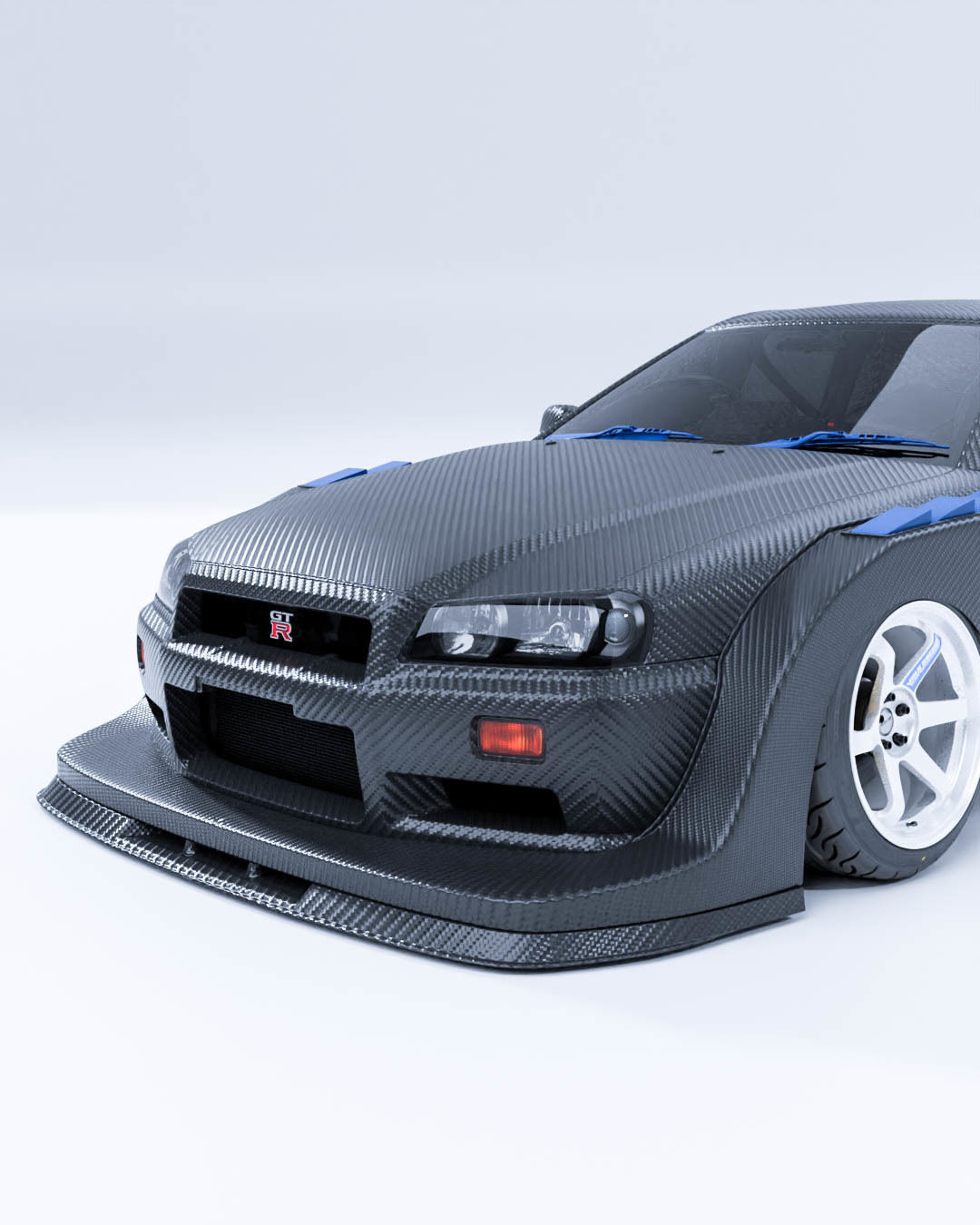 Full carbon widebody r34 free 3D model | CGTrader