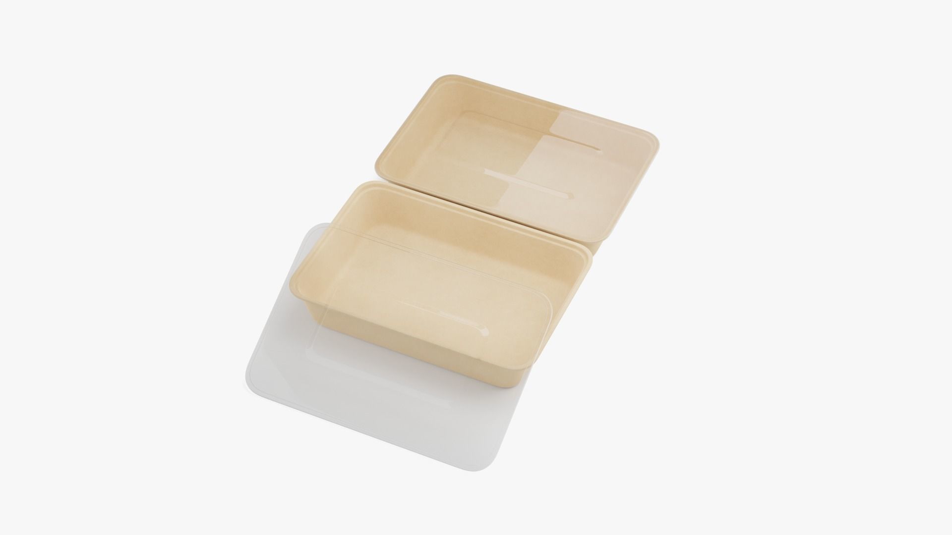 3D model Rectangle Meal Prep Container 6 VR / AR / low-poly | CGTrader