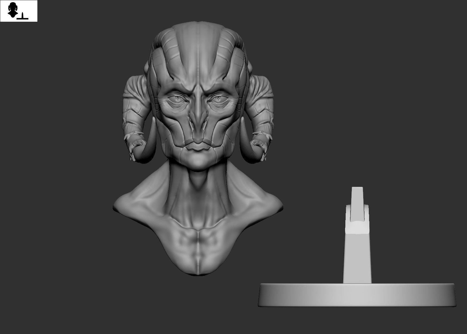 Alien Head Bust 3D Print Model 3D model 3D printable | CGTrader