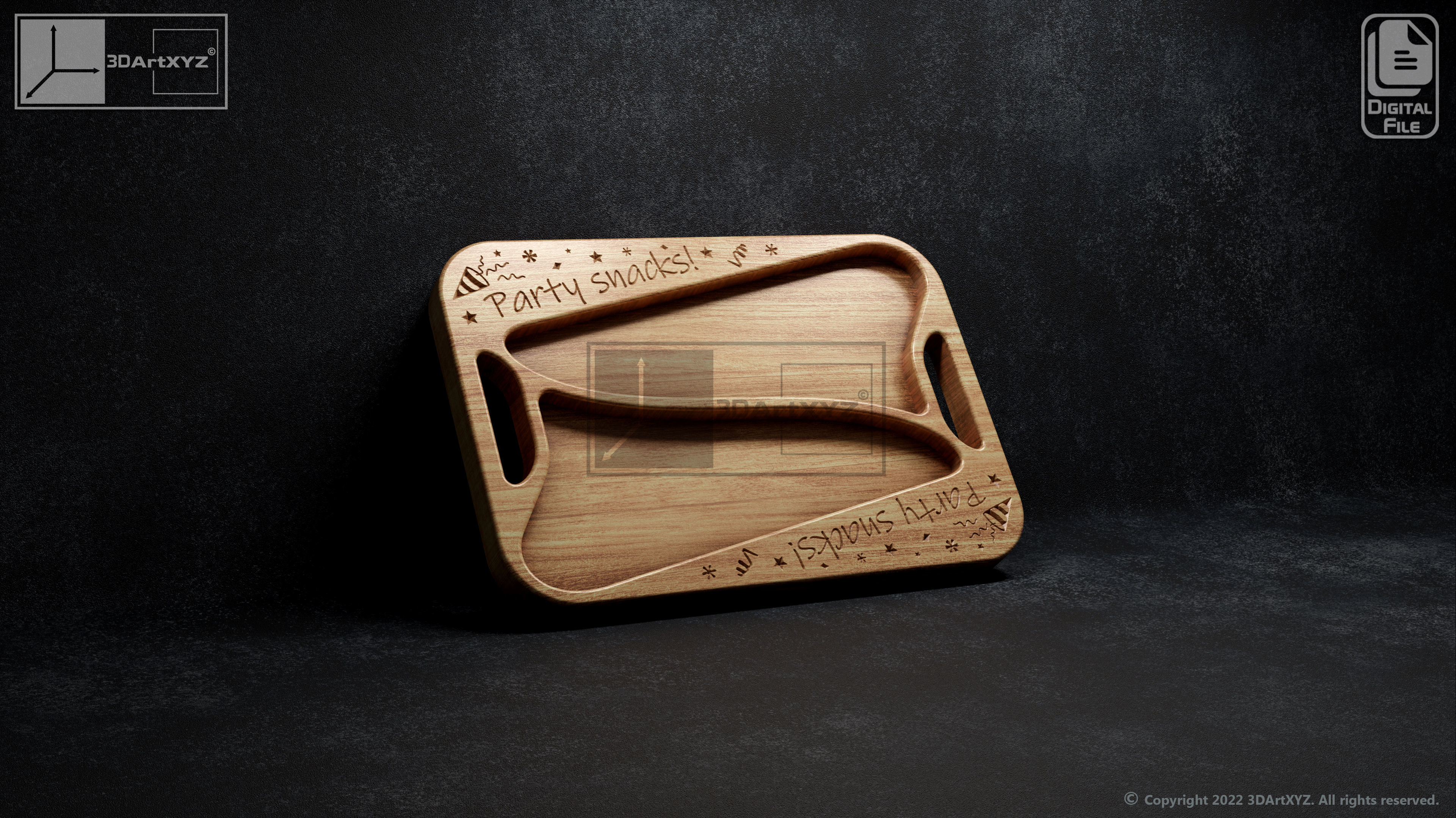 Party Tray - CNC Files for Wood 3D model | CGTrader