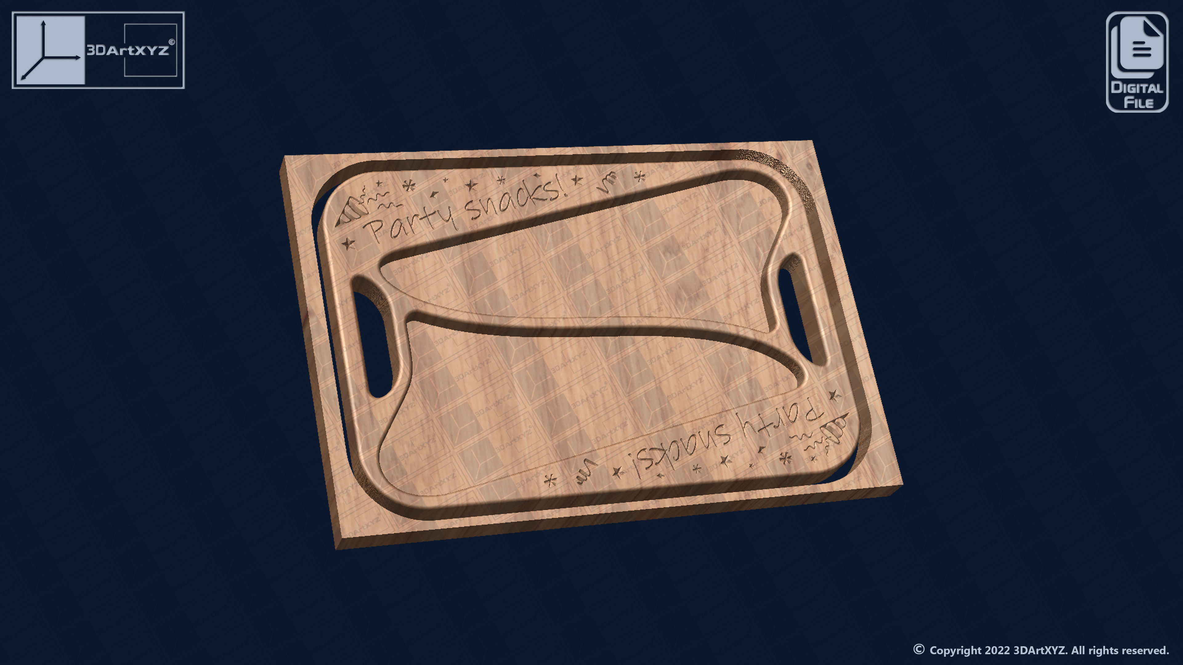 Party Tray - CNC Files for Wood 3D model | CGTrader