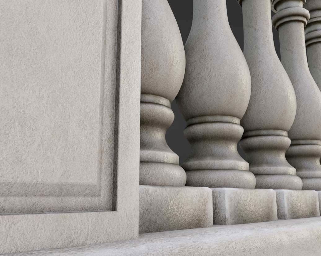 3D model Balustrade - 15 Balcony Stone Models - Greek - Roman VR / AR ...