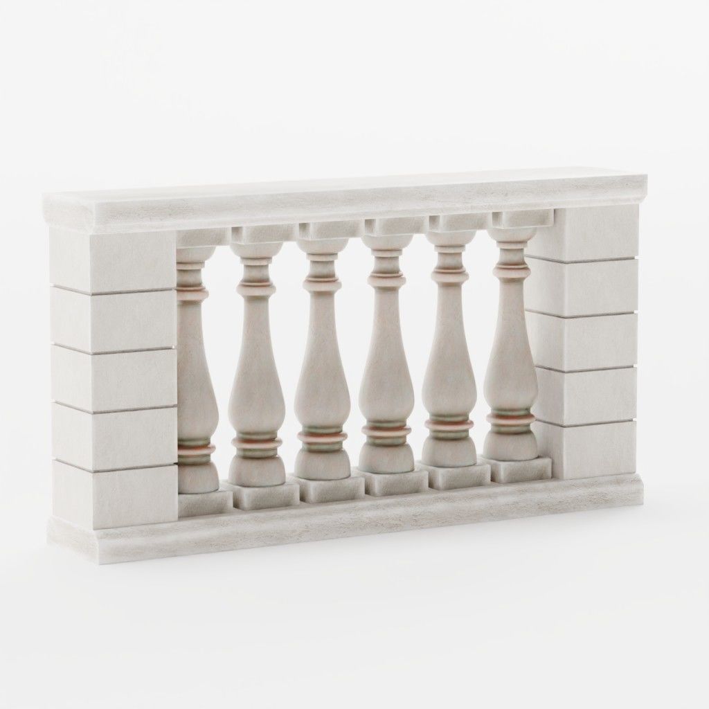 3D model Balustrade - 15 Balcony Stone Models - Greek - Roman VR / AR ...