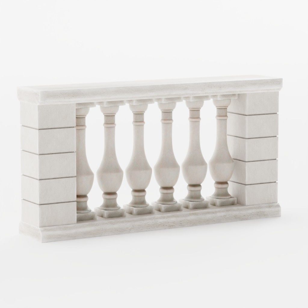 3D model Balustrade - 15 Balcony Stone Models - Greek - Roman VR / AR ...