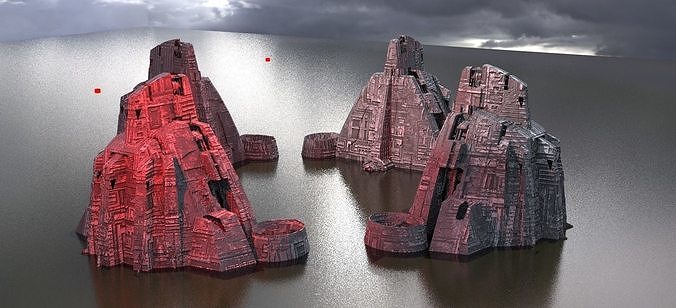 Sci Fi Research base Exterior 2 3D model | CGTrader