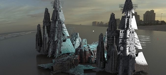 Sci Fi Research base Towers Grand 3D model | CGTrader