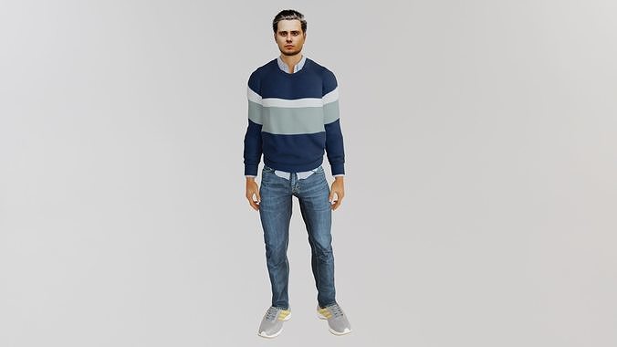 Handsome guy in a sweater 3D model | CGTrader