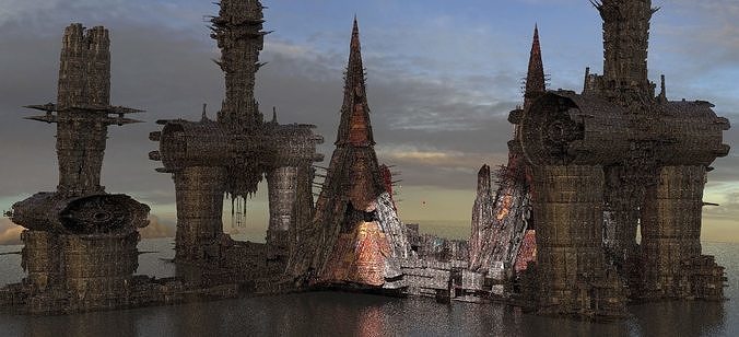 Sci-Fi Emperor Ruler Observatory structures bridge Kit bash 3D model ...