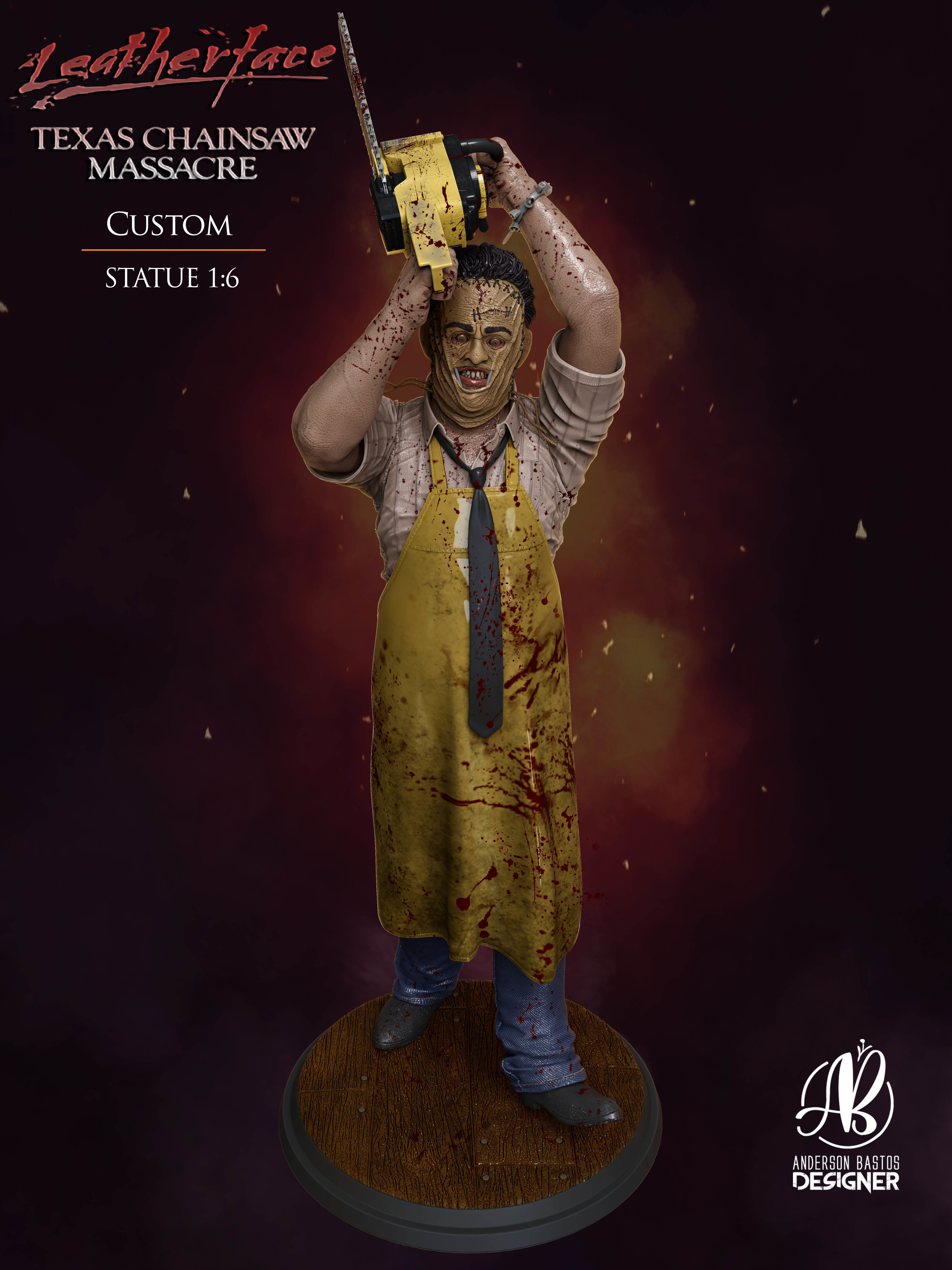 Leatherface statue 3D model 3D printable | CGTrader