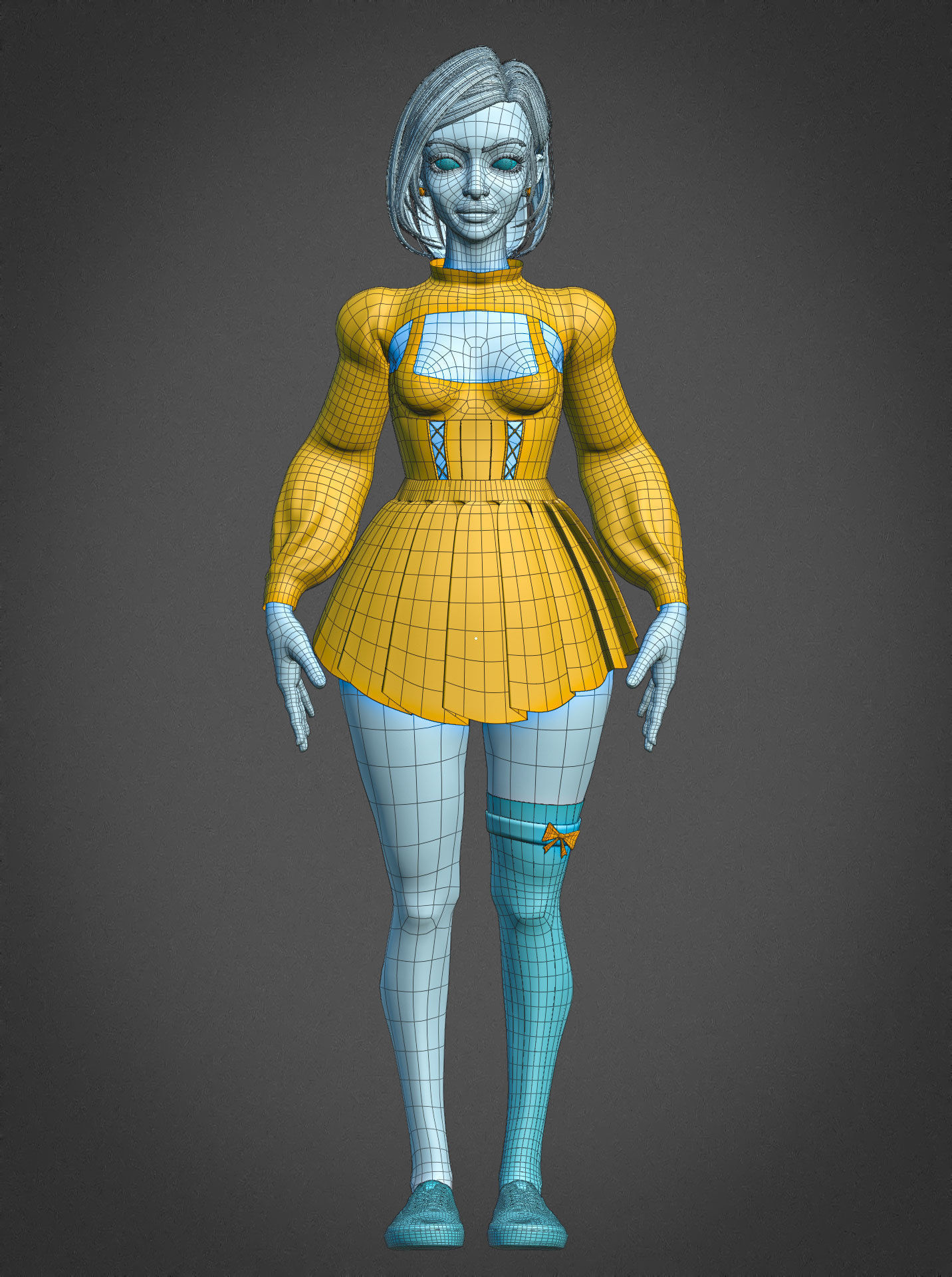 3D model Female rigged PBR character VR / AR / low-poly | CGTrader