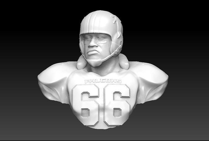 Atlanta Falcons throwback Bust 3D model 3D printable | CGTrader