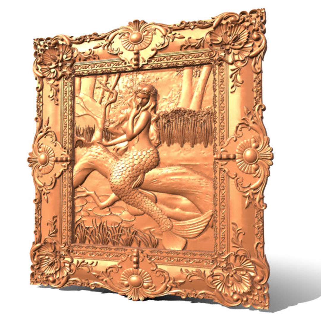 Mermaid painting 3D model | CGTrader