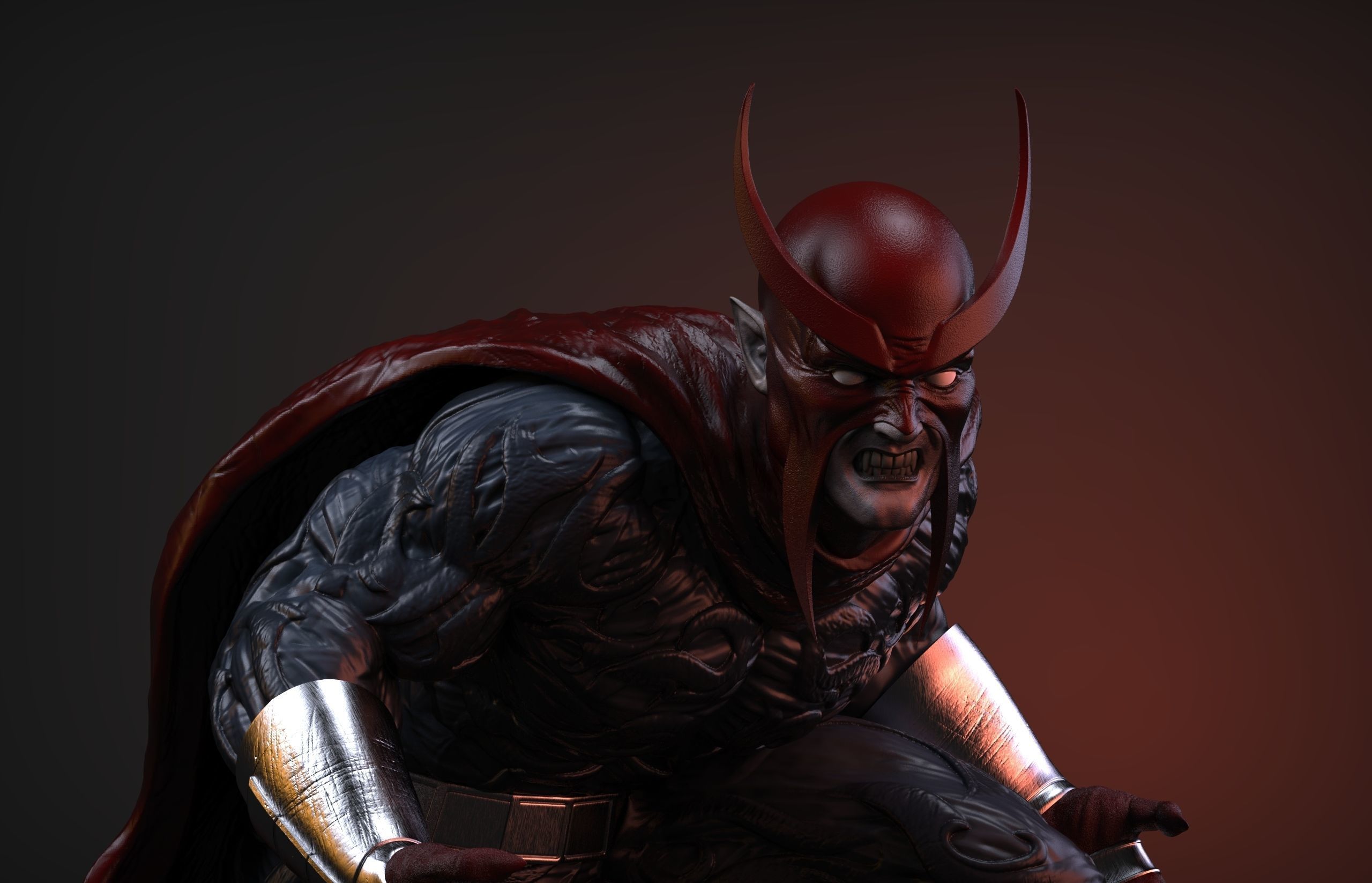 Faust statue with cape 3D model 3D printable | CGTrader