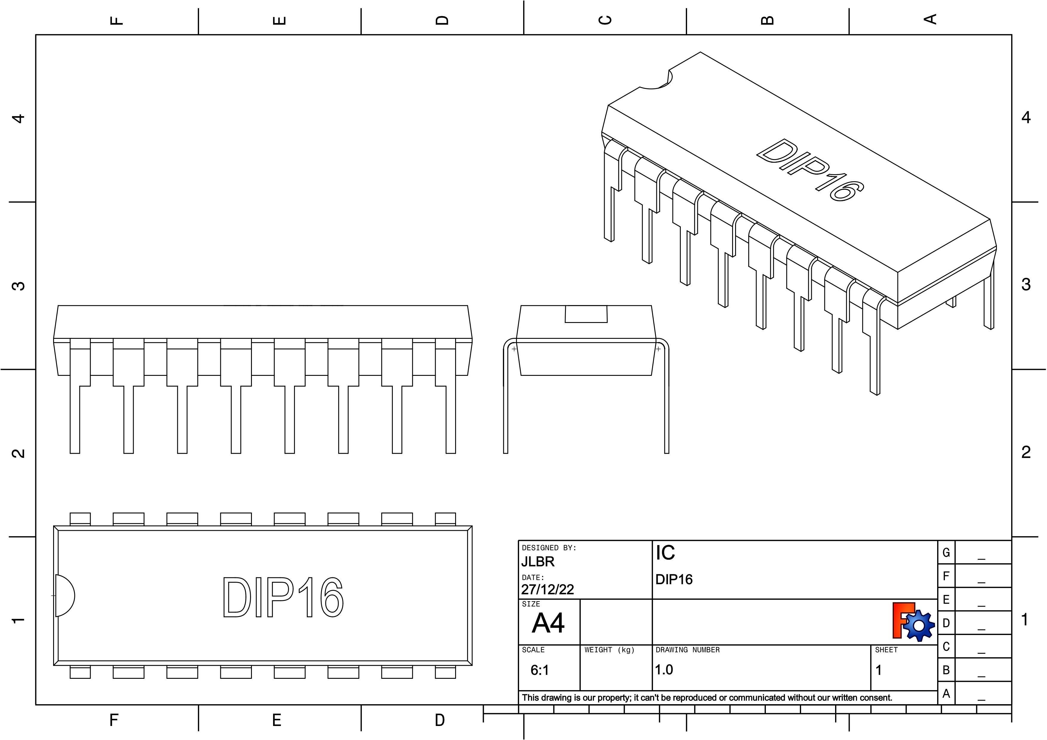 DIP16 IC case 3D model | CGTrader