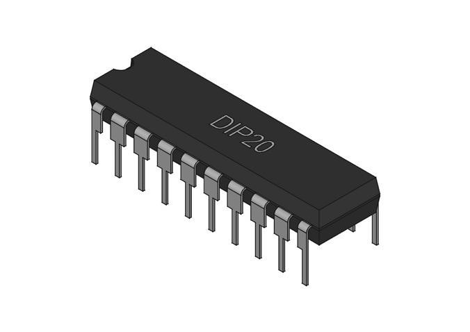 DIP20 IC case 3D model | CGTrader