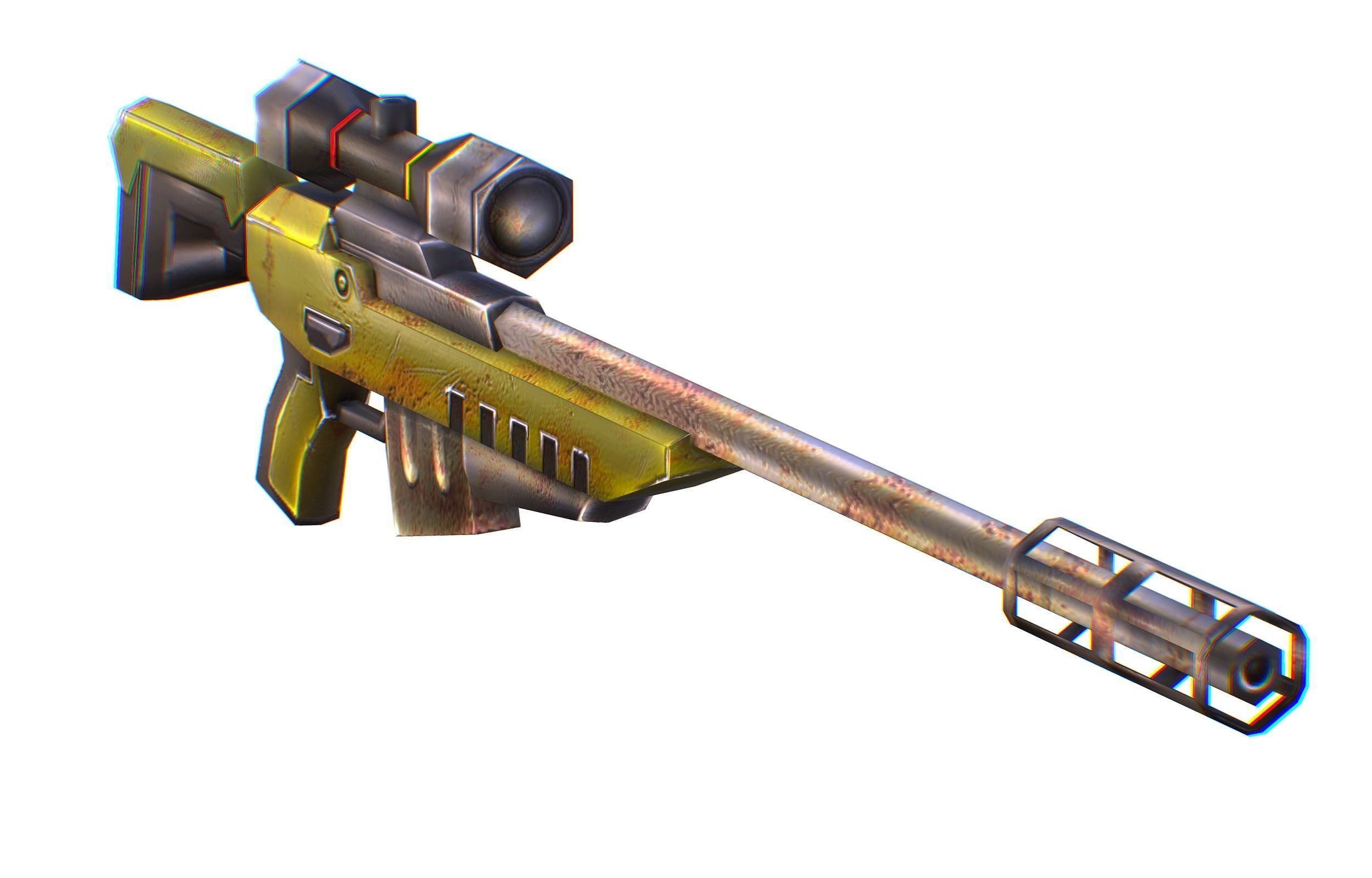 3D model LowPoly Cartoon Sci-Fi Sniper Rifle Future VR / AR / low-poly ...