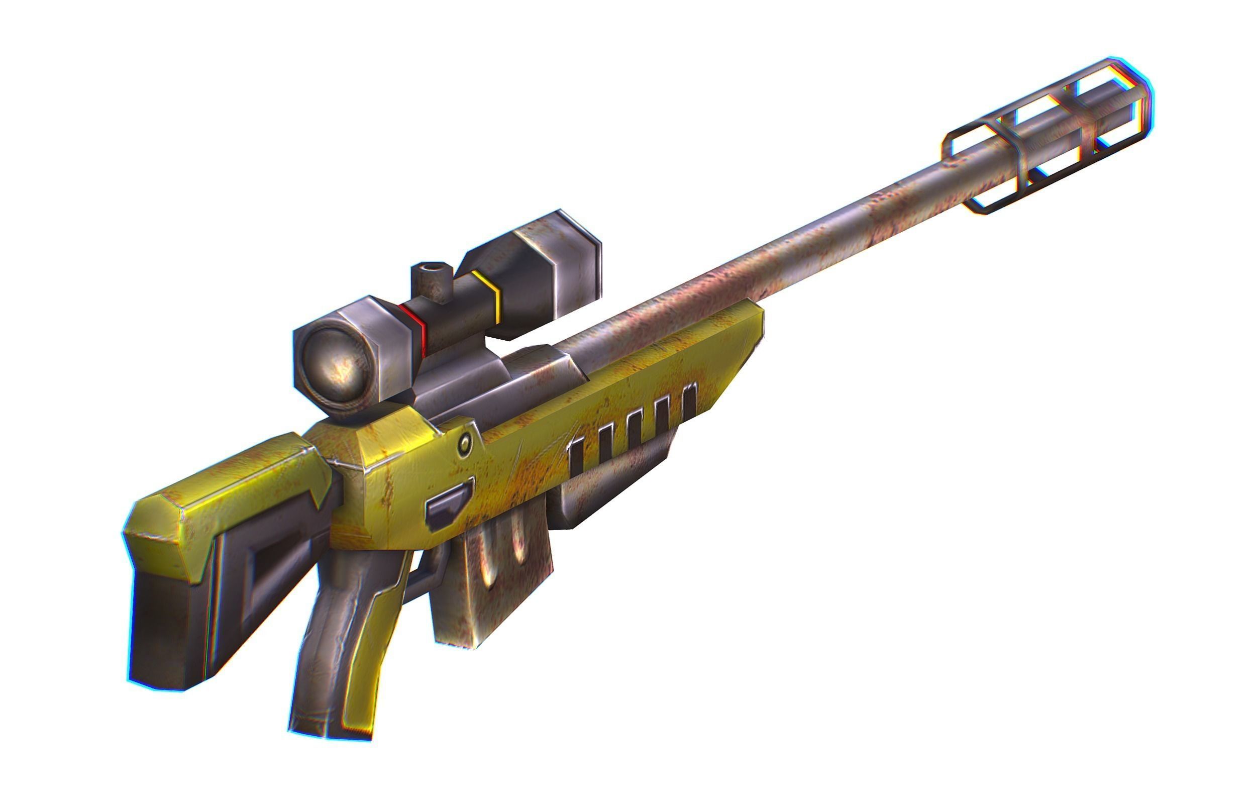 3D model LowPoly Cartoon Sci-Fi Sniper Rifle Future VR / AR / low-poly ...
