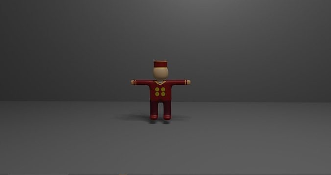 Valet Model wooden figure free 3D model | CGTrader