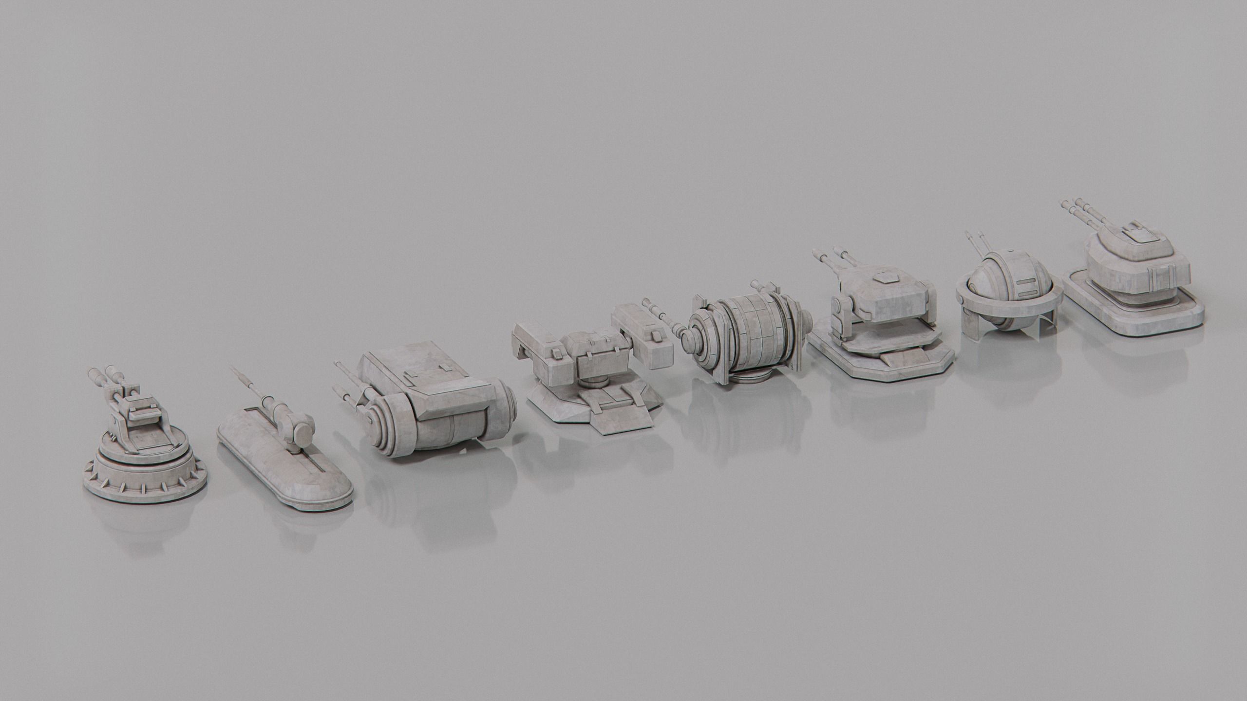 Sci-Fi Turrets and Guns Pack Vol2 - Star Wars 3D model | CGTrader