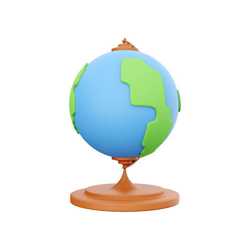 3d globe cartoon 3D model | CGTrader