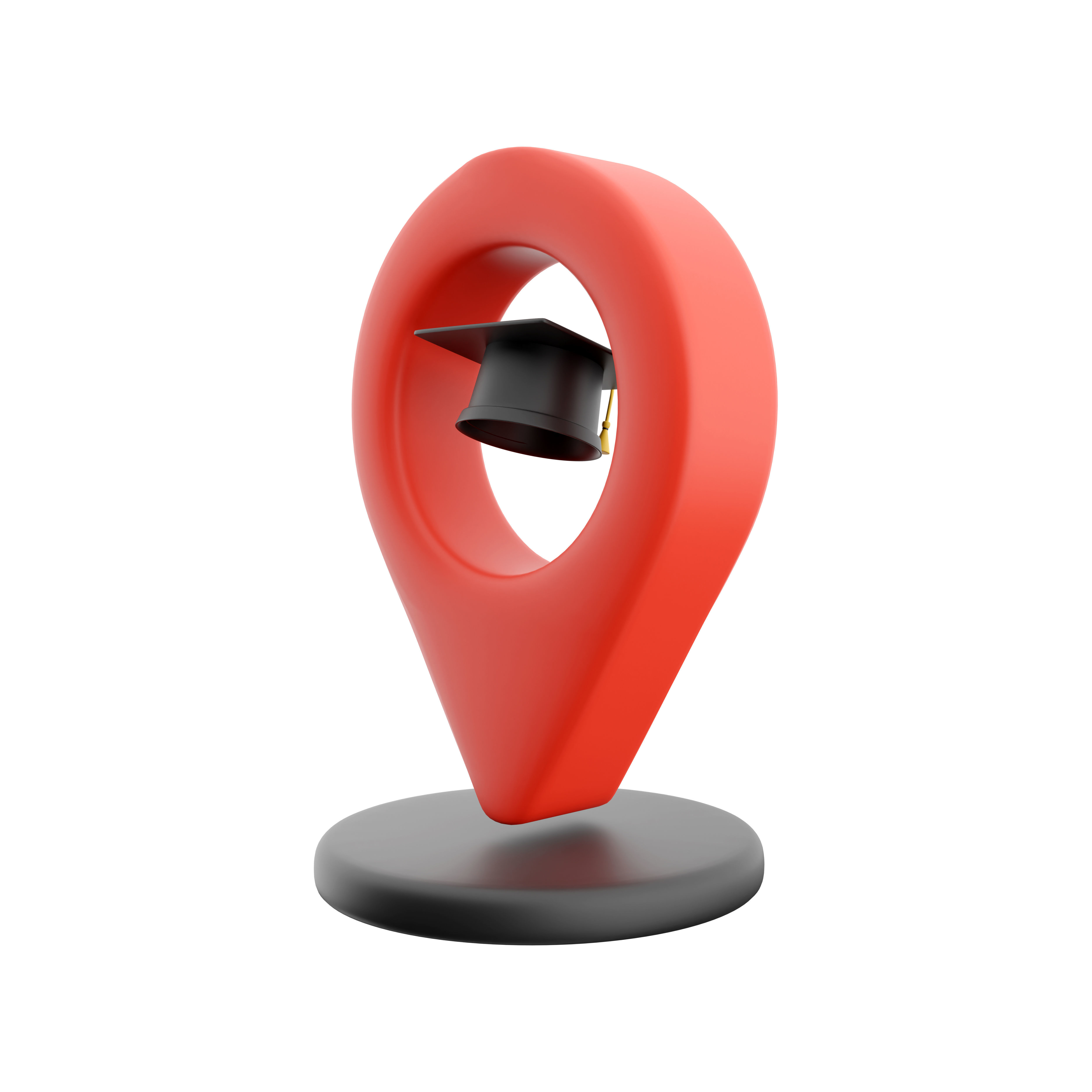 3d map pointer graduation cap cartoon icon 3D model | CGTrader