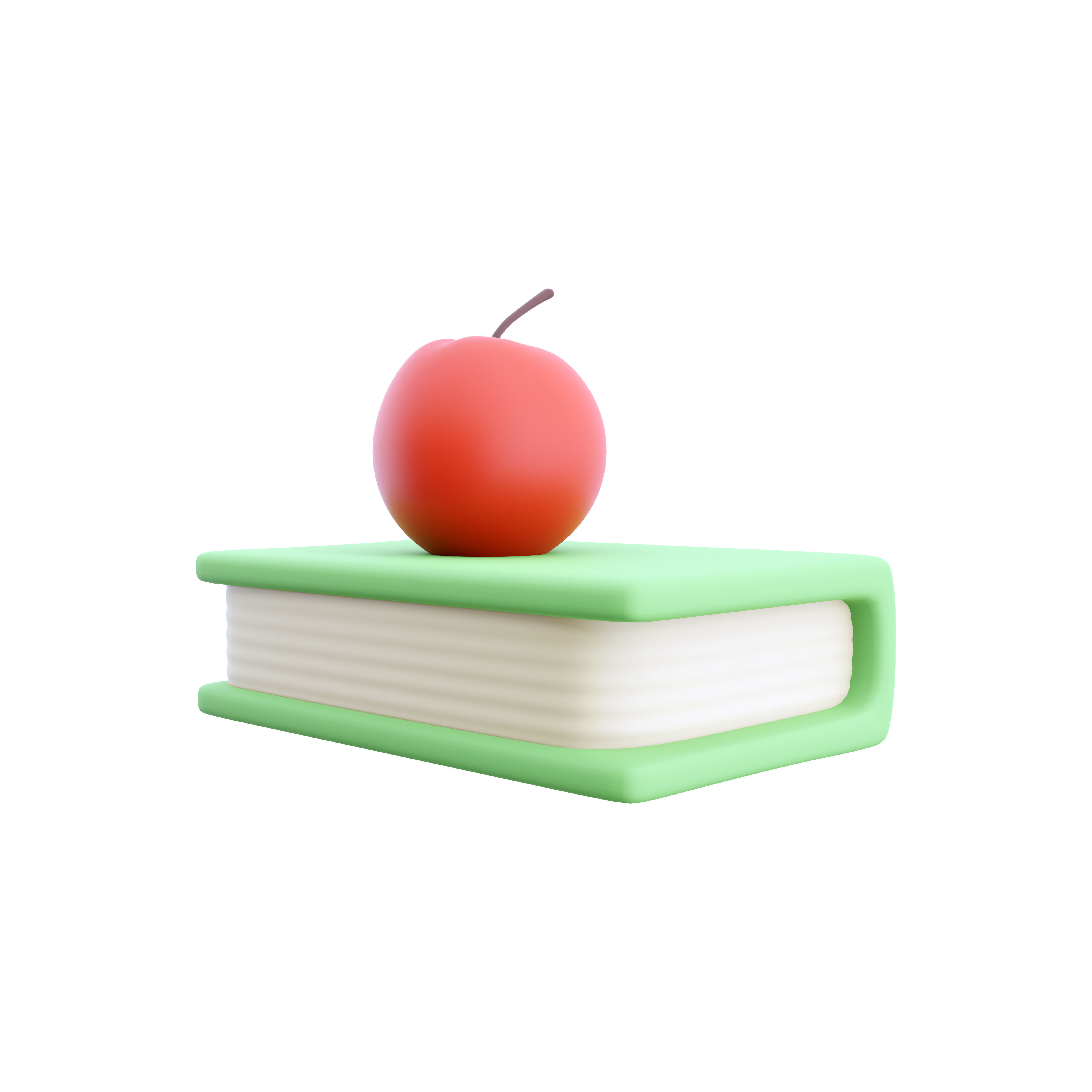 3d book apple cartoon 3D model | CGTrader