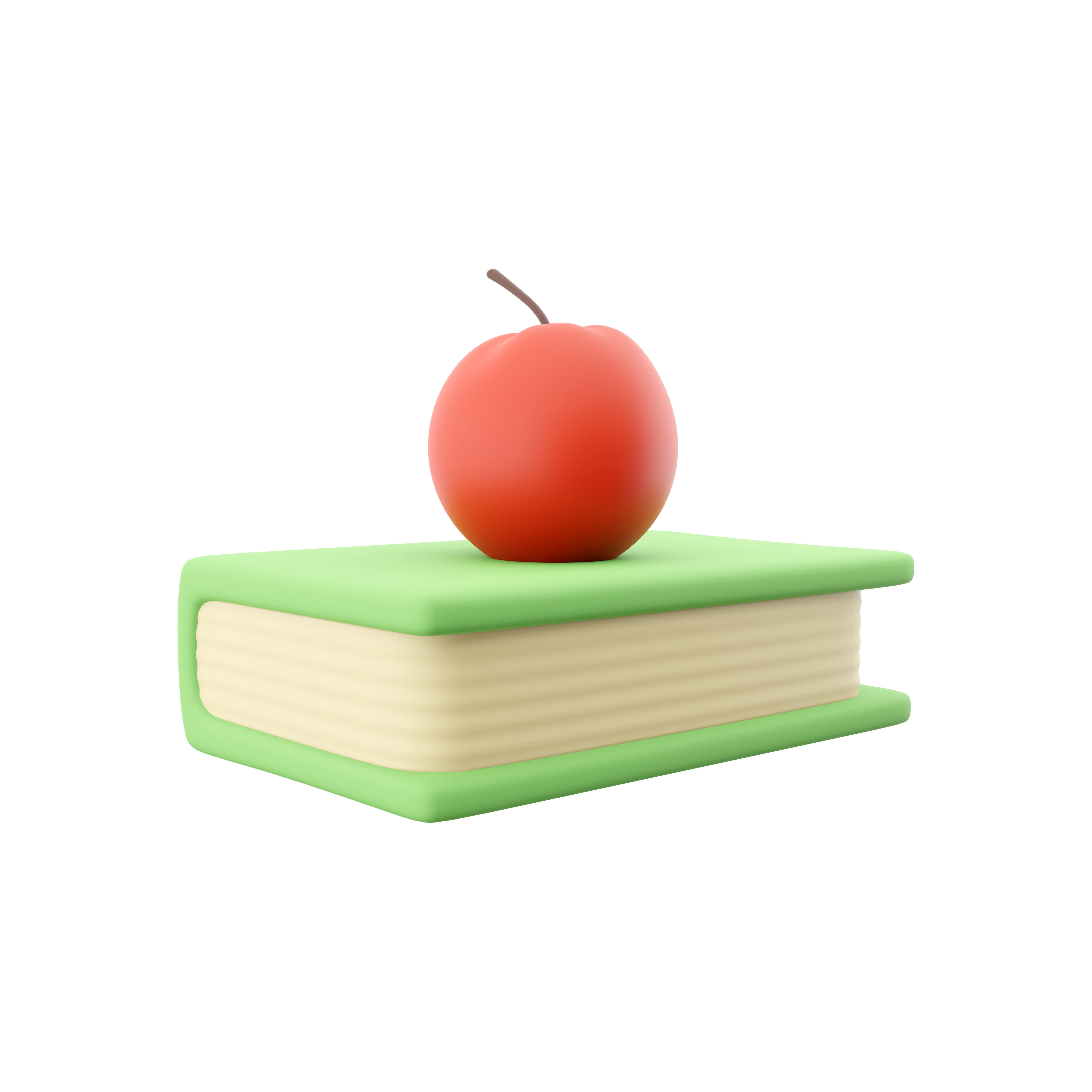 3d book apple cartoon 3D model | CGTrader