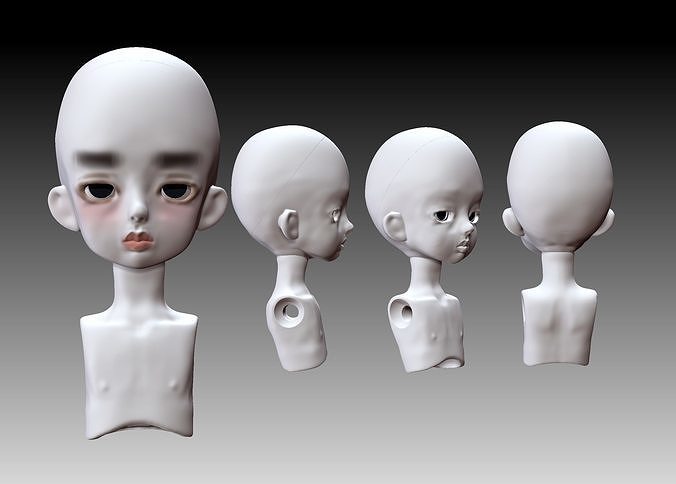 BJD head ball jointed doll STL 3D model 3D printable | CGTrader