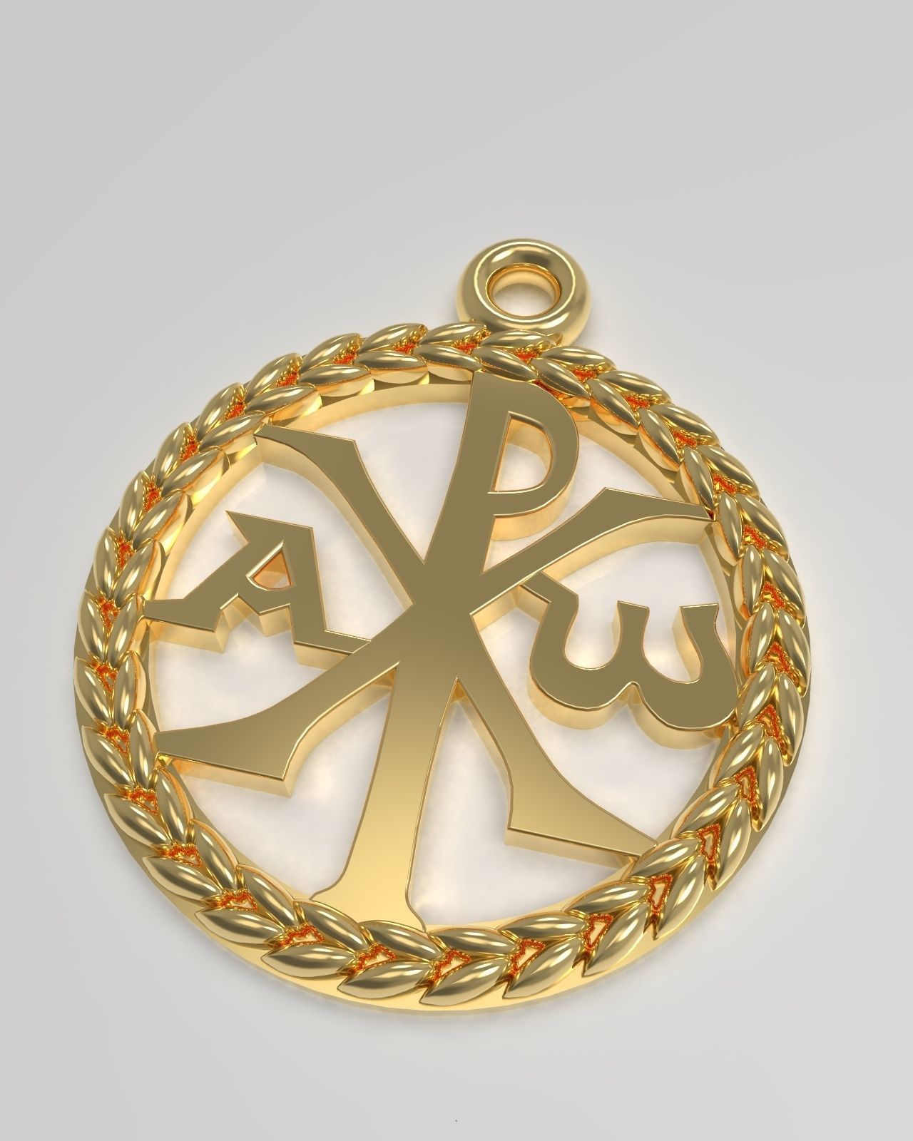 Christ monogram christogram Chi Rho alpha and omega pendant 3D model 3D ...