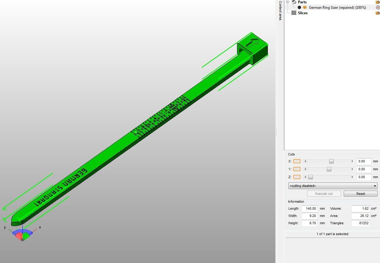 German Finger Ring Sizer 3D model 3D printable | CGTrader