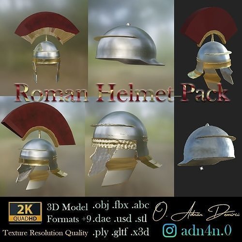 3D model Ancient Rome Roman Helmet Pack VR / AR / low-poly | CGTrader