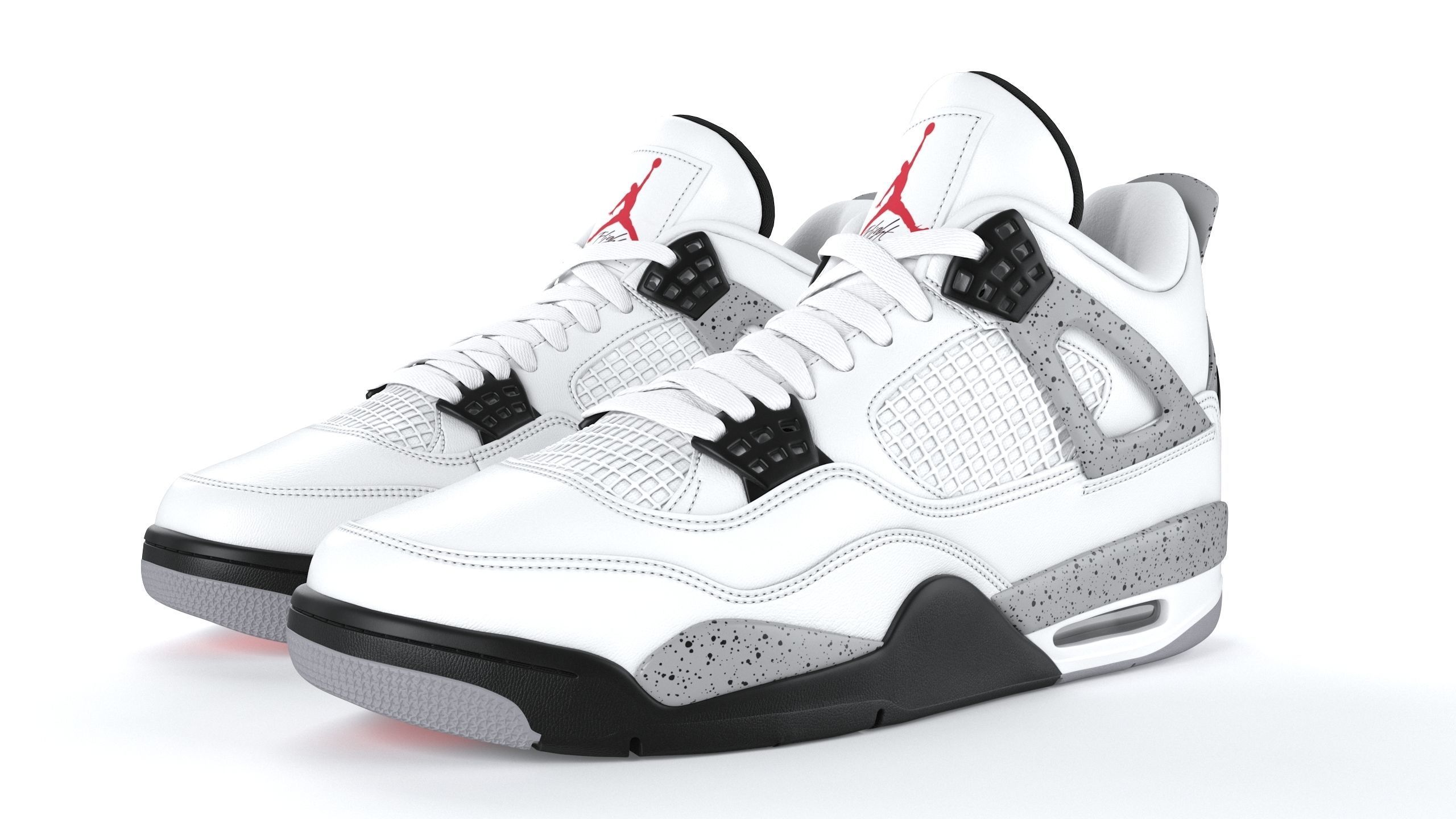 3D model Air Jordan 4 Retro Cement PBR VR / AR / low-poly | CGTrader