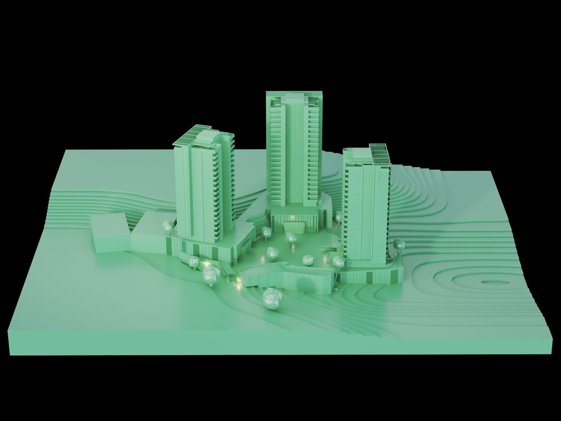 Residential Buildings 3d maquette 3D model | CGTrader