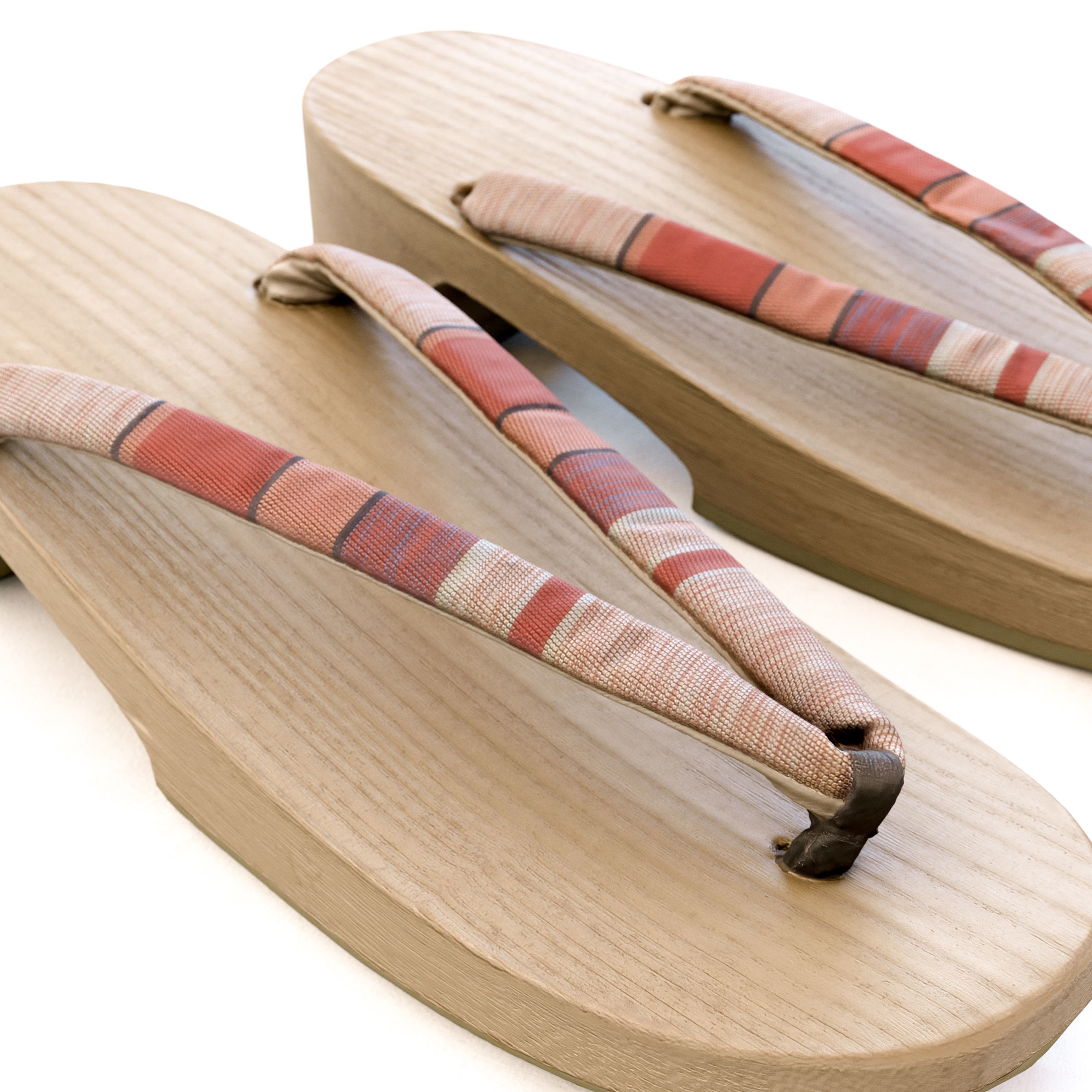 3D model Ukon Geta Set for Women - Japanese Wooden Clogs VR / AR / low ...